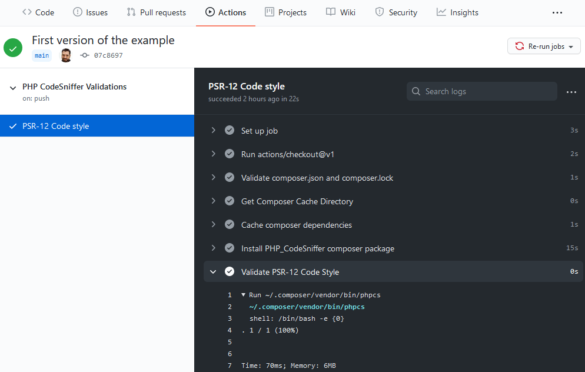 GitHub Actions & PHP CodeSniffer – contrôler automatiquement le code régulièrement